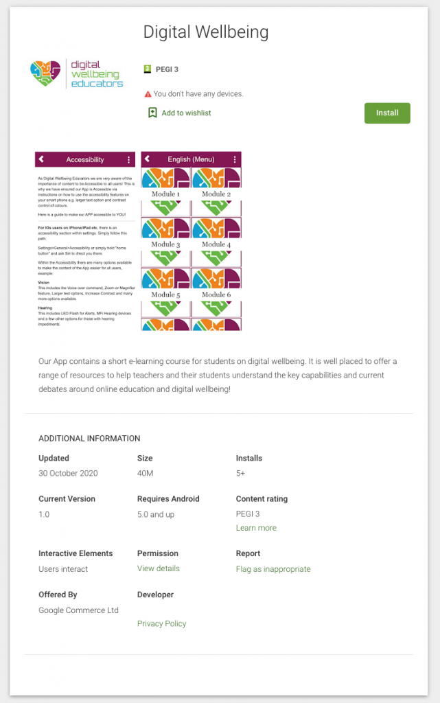 DIGITAL WELLBEING APP – Digital-Wellbeing.eu